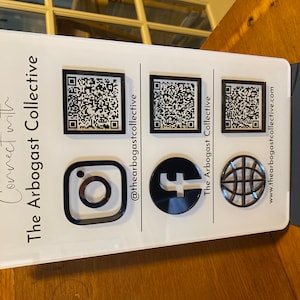 Double QR Code Business Instagram Facebook Social Media Sign - Etsy