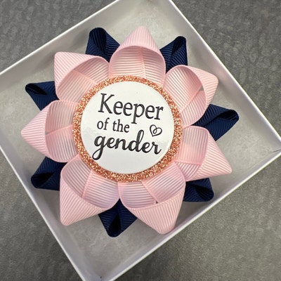 Gender Keeper Pin, Keeper of the Gender Pin, Pink and Blue Gender ...