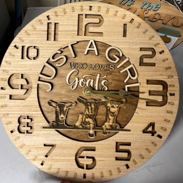 DIGITAL FILE, Laser Cut Goat Wall Clock With Girl Boy SVG File, Vector ...