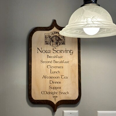 Second Breakfast Sign Wood Engraved LOTR Kitchen Wall Decor. - Etsy
