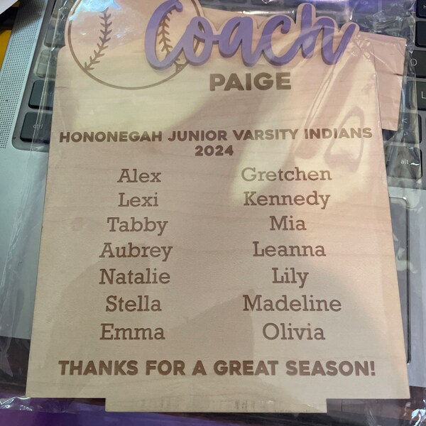 End of Season Coaches Gift, Personalized Coaches Plaque, Team Gift for ...