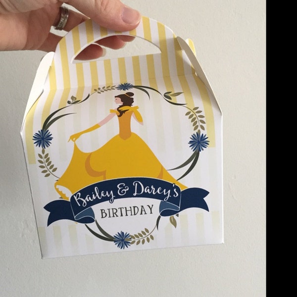 Disney Princess Personalised Children’s Party Box Gift Bag Favour - Etsy