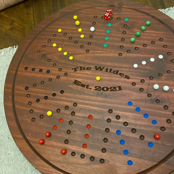 Hand Painted Aggravation Board Game With Custom Engraving — Solid Wood ...