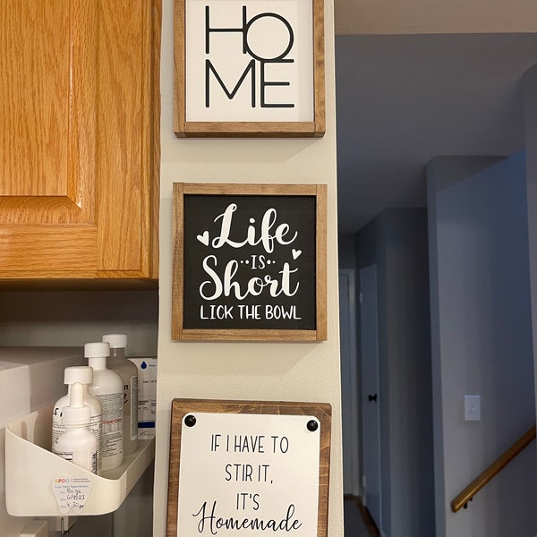 Home Wooden Sign / Modern Home Sign/ Tiered Tray Sign / Entryway Sign ...