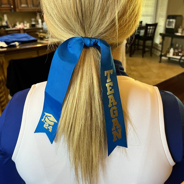 Custom Order in Progress, Cheer Ribbon Button Embellishments, Blue ...