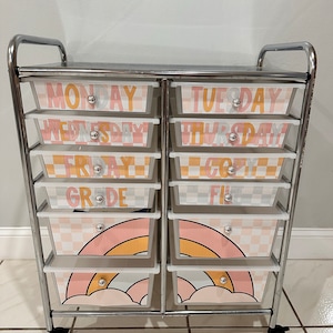 Calm Pastel Classroom Decor 10-drawer Cart Labels & 12 Drawer Cart ...