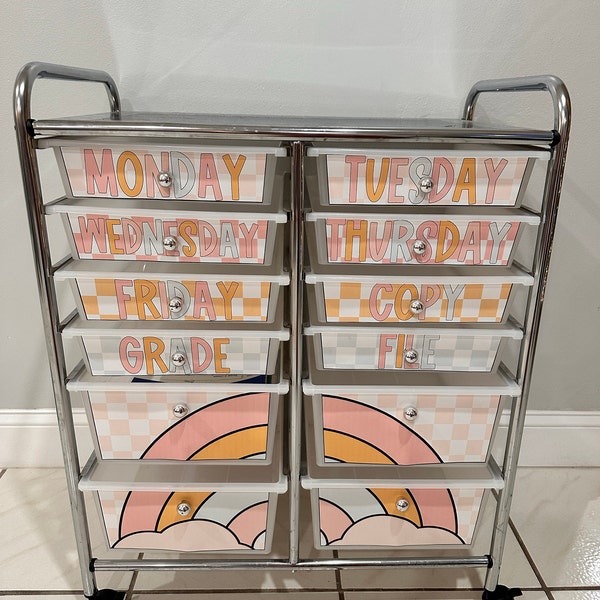 Calm Pastel Classroom Decor | 10-drawer Cart Labels & 12 Drawer Cart ...