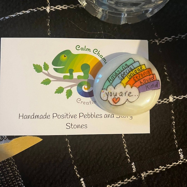 Positive Affirmations Sparkly Rainbow Pocket Pebble - Etsy