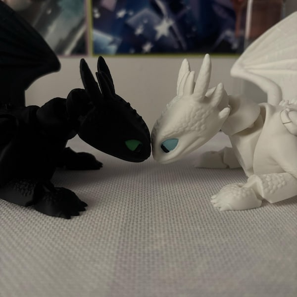 Flexi Toothless & Lightfury 3D Printed Figures | Articulating HTTYD ...