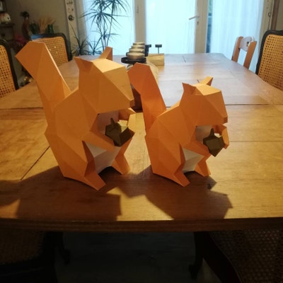 DIY Papercraft Squirrel,squirrel With Nut,printable Squirrel,papercraft ...