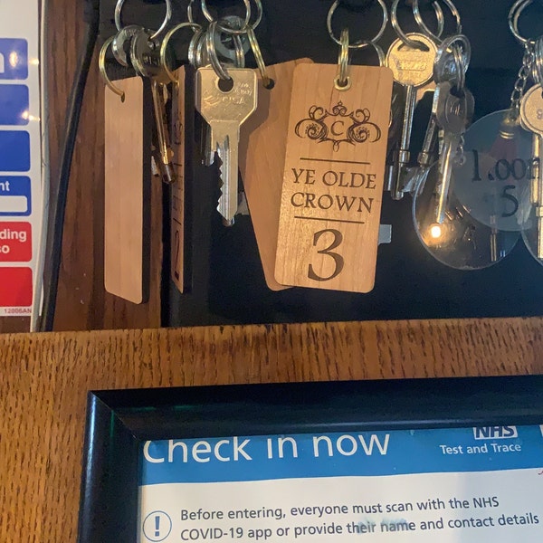 Quality Personalised Key Fobs (large) Hotel-guesthouse-office-business ...