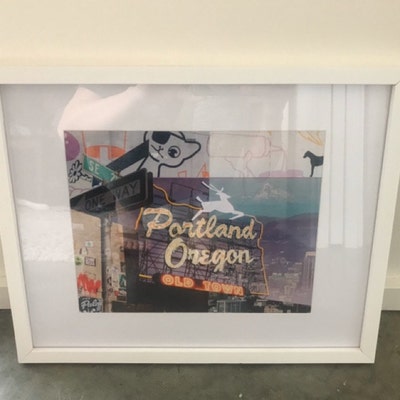 Portland Oregon Collage Urban Skyline Grafitti Art PRINT or CANVAS ...