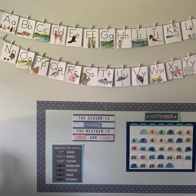 Watercolor Nature Alphabet Banner Classroom Decor - Etsy