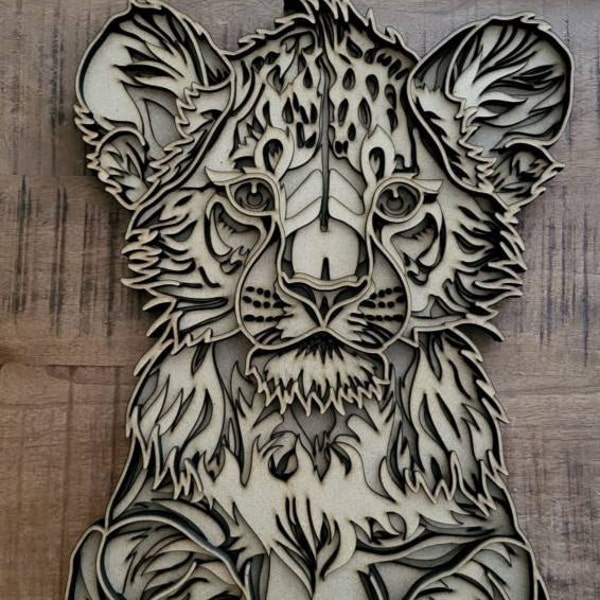 Multilayer Safari Laser Cut File Layered Laser Cut SVG Layered Lion ...