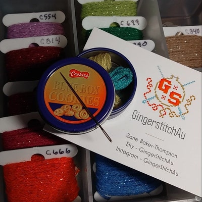 Needle Minder Blue Box Cookie Tin Ort Container - Etsy