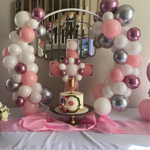 6.6ft Wedding Props White Gold Metal Hoop Balloon Circle Loop Flower ...