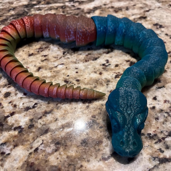 Ball Python Snake Digital .STL File for 3d Printing, Articulated Fidget ...