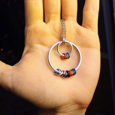 LGBTQ Pride Pendant, Aluminum Hoops, Stainless Steel Chain, Choose Your ...