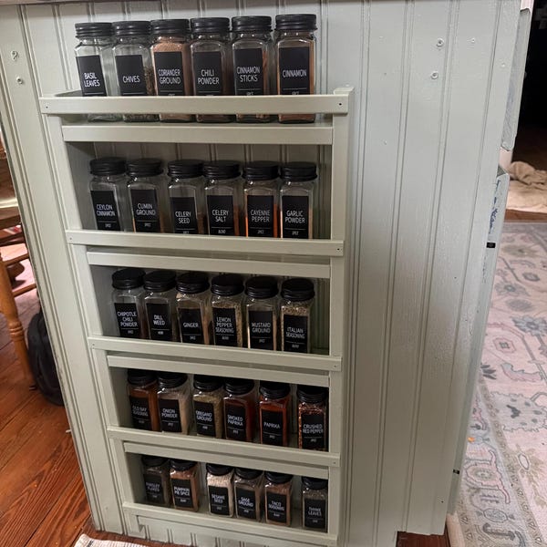 Large 5-tier Spice Rack for Kitchen, Wall Mounted - Etsy
