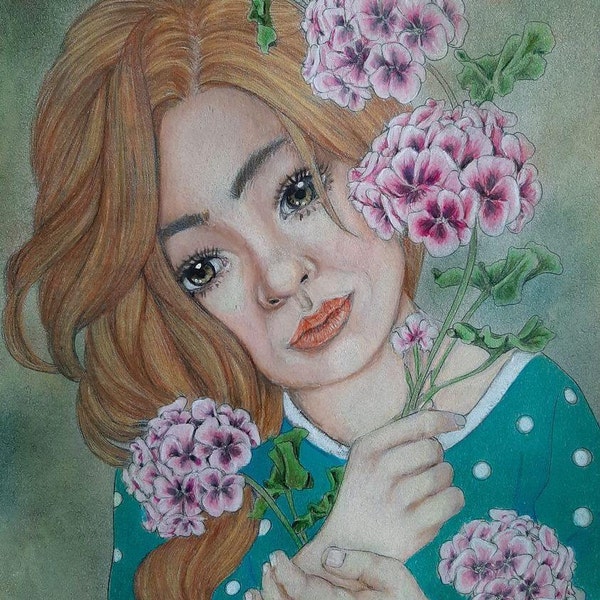 Honey Mae" Coloring Page for Adult and Children in Dark and Gouche ...