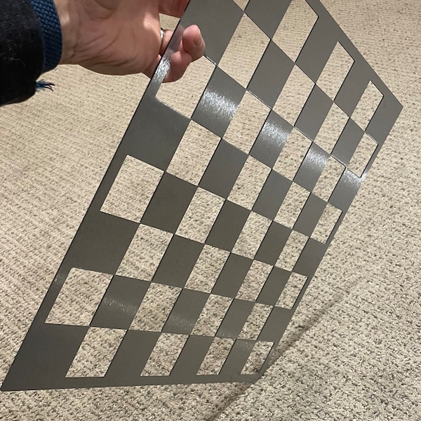 Checkers Stencil Made Out of Metal, Checker Board Stencil, Wood Craft ...