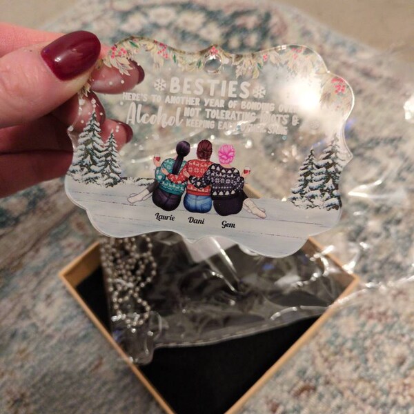 Personalised Besties Christmas Bauble, Best Friends Christmas Gift ...