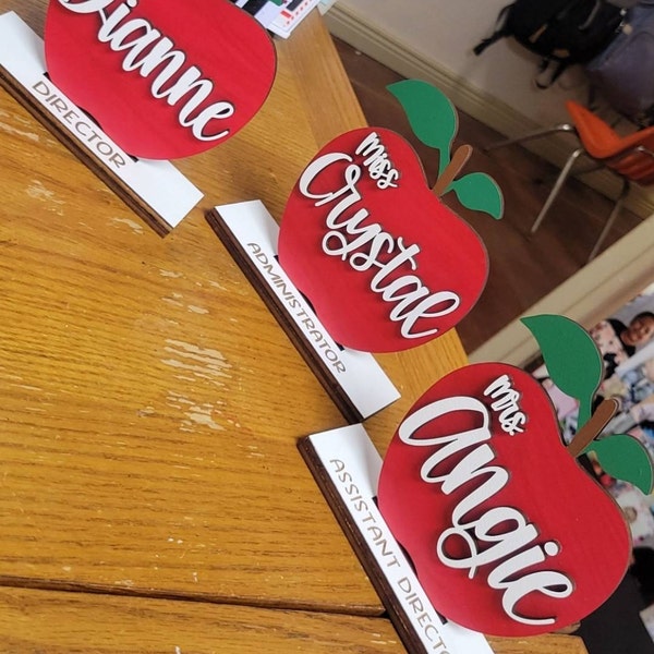 Personalized Apple Name Plate, Teacher Name Plate, Back to School ...