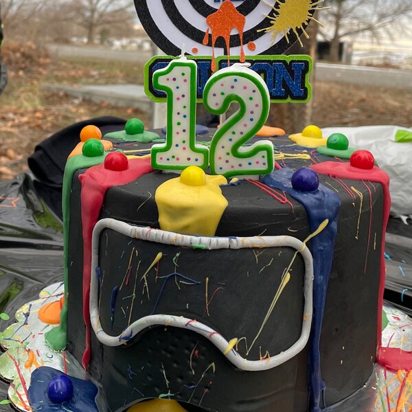 Paintball Cake Topper, Paintball Birthday Party, Paintball Party ...