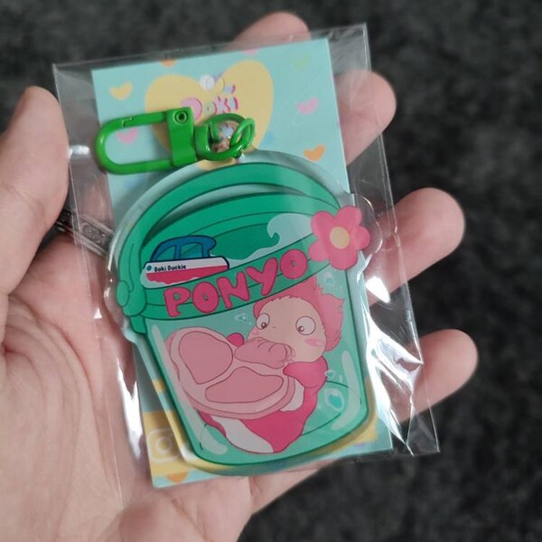 Bucket Ponyo Acrylic Keychain Studio Ghibli Ponyo - Etsy