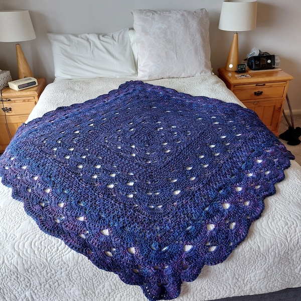 2 CROCHET PATTERN BUNDLE Rectangle Crochet Shells of One-color Blanket ...
