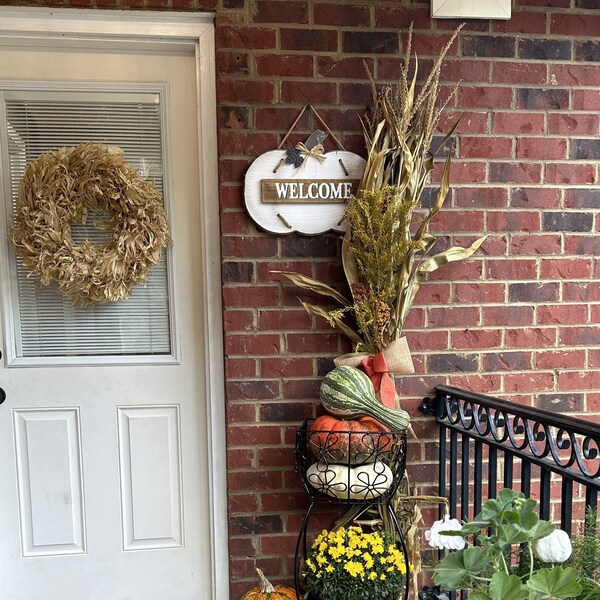 Corn Shuck Wreath Fall Corn Shuck Wreath Farmhouse Wreath Fall Wreath ...