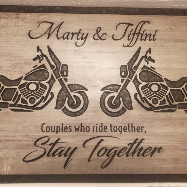 Motorcycle Name Sign, Family Name, Established Date, Gift for Biker ...