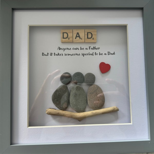 Fathers Day Gift, Dad Pebble Art, Pebble Frame Gift, Personalised Dad ...