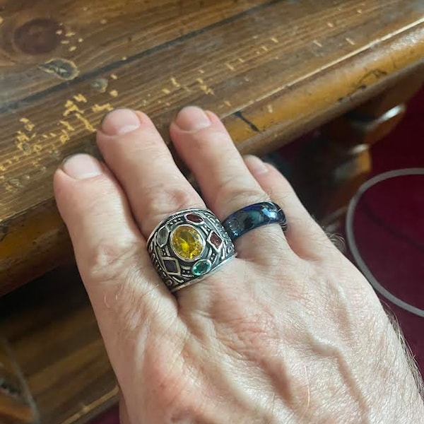 Gojo Satoru Glasses Inspired Chain Ring in Gold and Silver, Anime ...