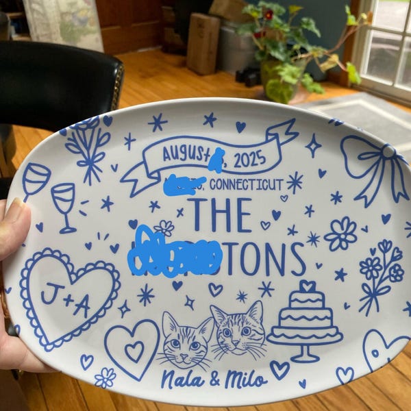 Personalized Wedding Platter: Custom Bridal Gift, Names & Date - DECOR ...