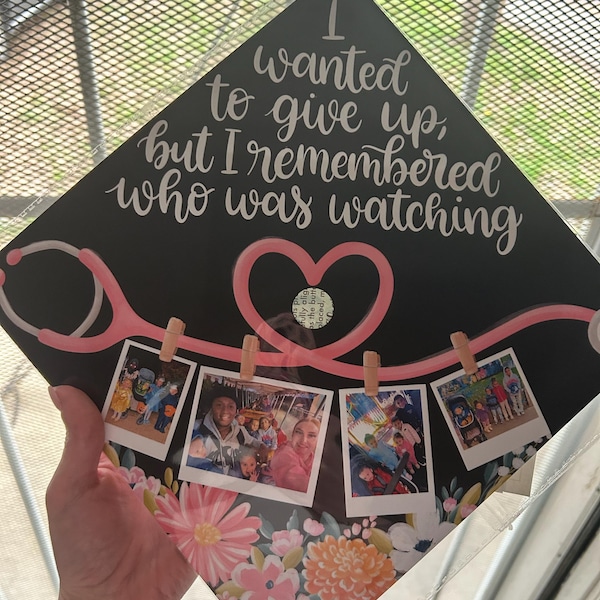 READY TO SHIP Photo Nurse Graduation Cap Topper - Your Photos Grad Cap ...