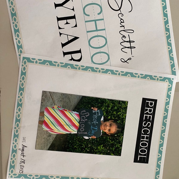 School Year Album Pages - Aqua - Etsy