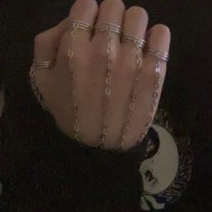 Handmade Anime Chain Bracelet and Five Finger Rings - Etsy