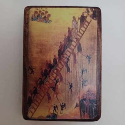 Handmade Mounted Icon the Ladder of Divine Ascent. St. John Climacus ...