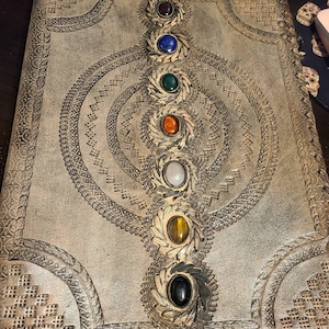 Embossed Leather Journal Handmade Notebook Stone Leather - Etsy