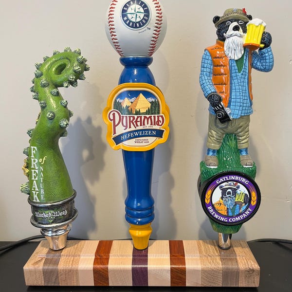 Handmade 6 Tap Handle Stand Base Display Holder Radiata Pine Wood High ...