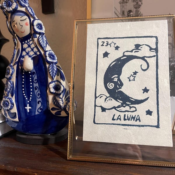 Loteria Card Art Print - Mexican Loteria Relief Print - Rose Art Print ...