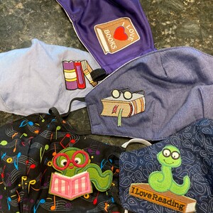 Bookworm Reading School Book Library Teacher English Embroidered Iron ...