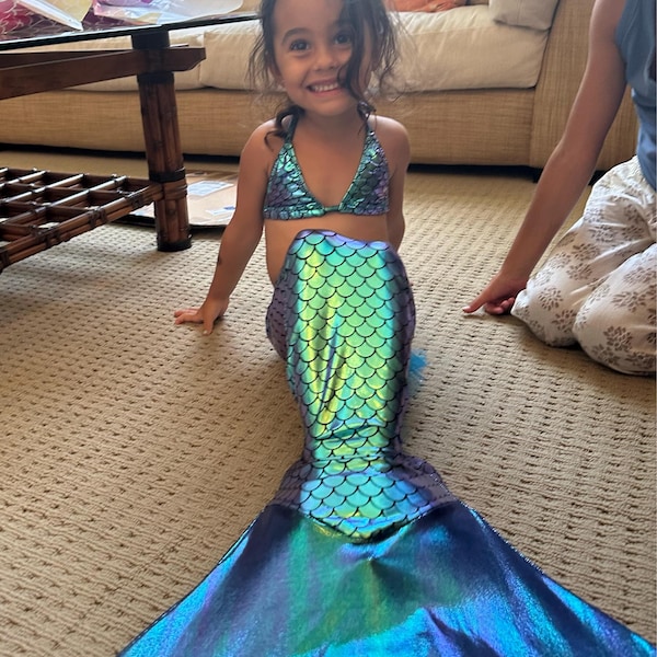 Swimmable Mermaid Tail & Top With Sun Tails Keiki Mermaid Mono Fin for ...