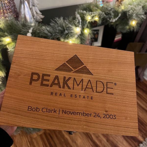 Custom Memory Wooden Laser Engraved Box, Christmas Gift Personalized ...