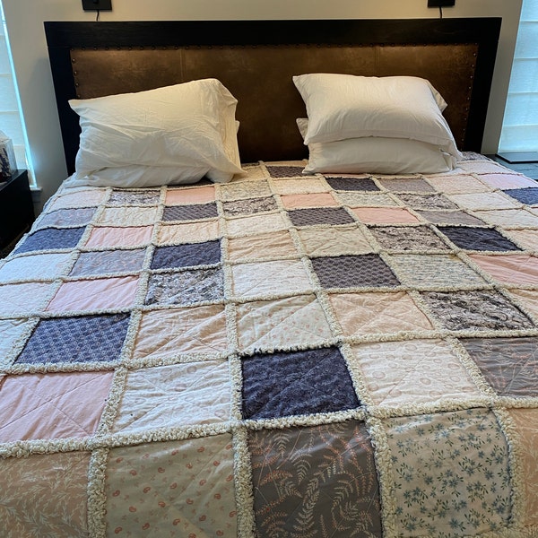 Red Country Rag Quilt/red and Cream Quilt/country Rag Quilt/country ...