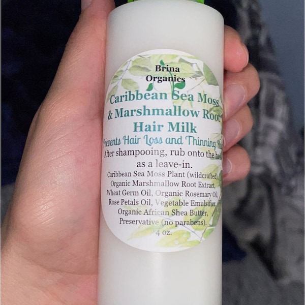 Sea Moss & Marshmallow Root Leave-in Hair Milk: Rosemary-infused ...