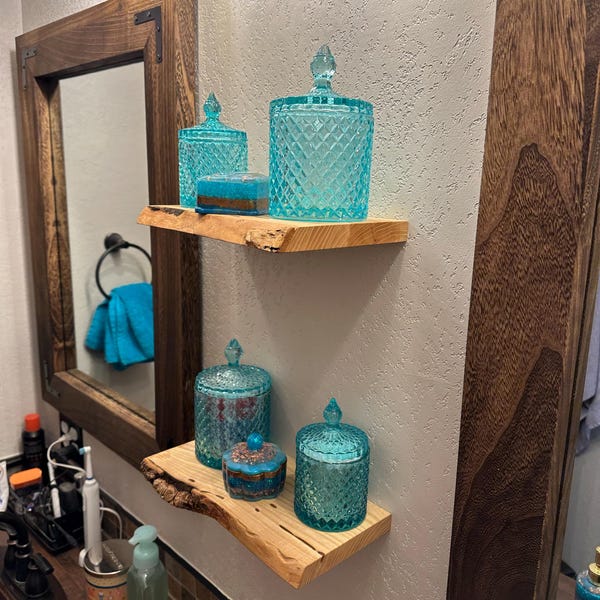 Live Edge Shelf, Live Edge Floating Shelf - Ash Custom Orders - Etsy