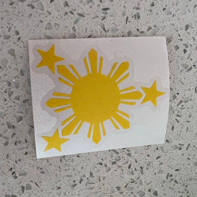 Philippines Flag Decal, Sun Sticker, Filipino Pinoy Pride, Car Window ...