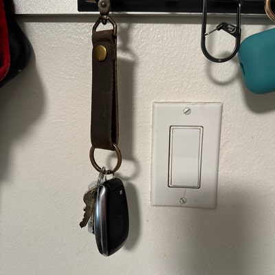 Personalized Leather Keychain Snap Closure With Keyring and Swivel Clip ...